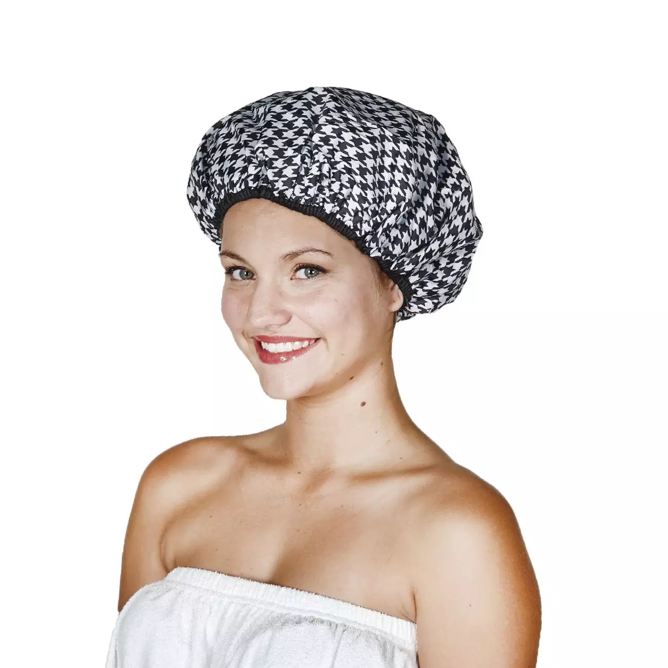 Terry line shower cap blowout