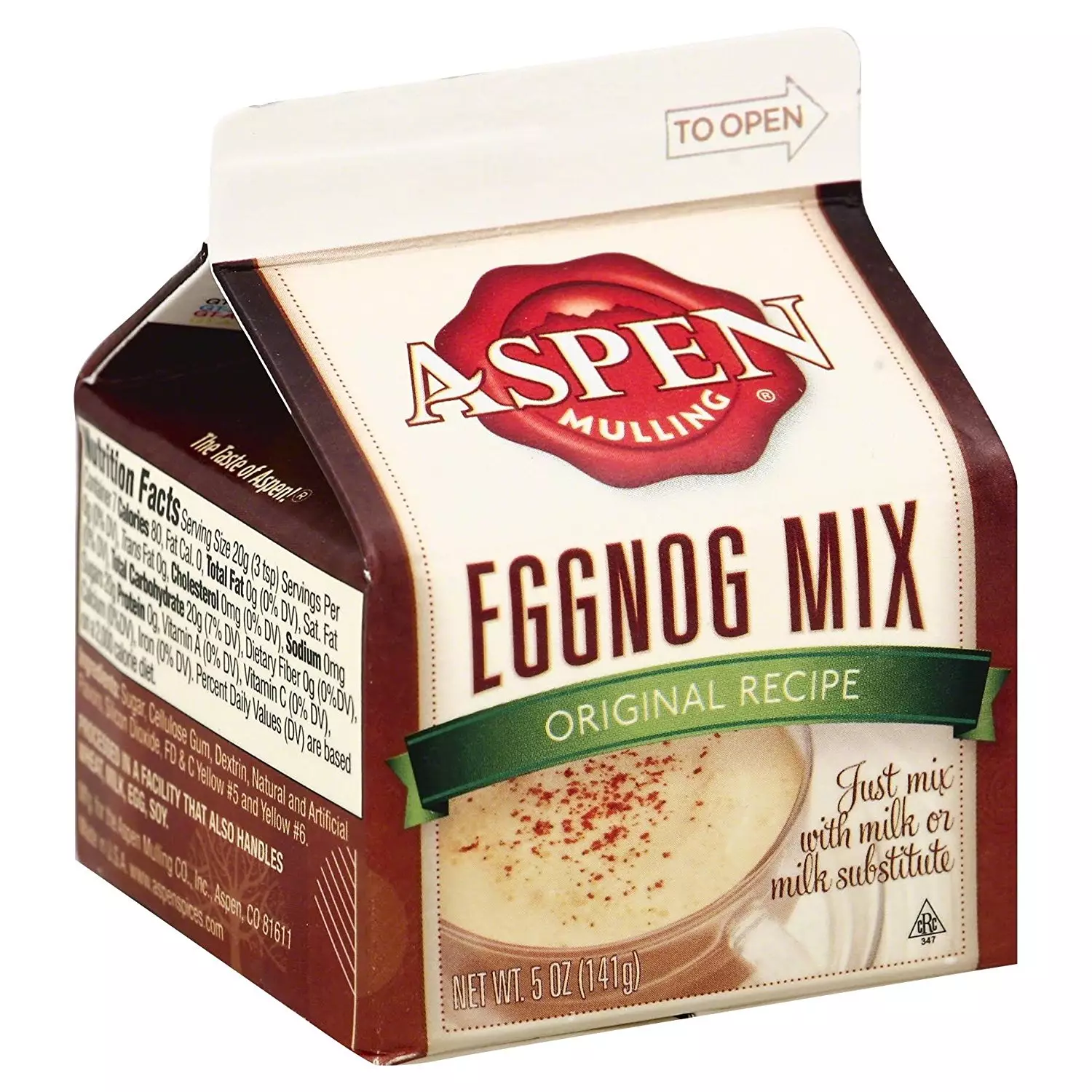 Cuntada asalka ah ee Eggnog Mix ee Aspen Mulling Spices