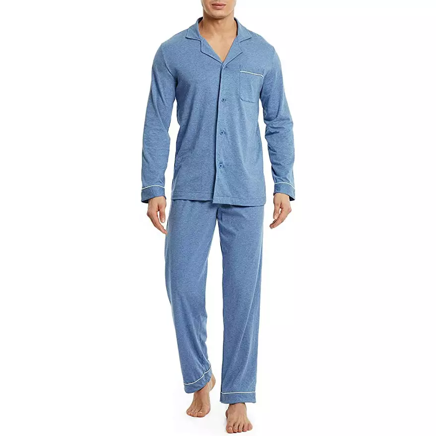 plej bonaj viraj piĵamoj, David Archy Button-Down-Pyjamas Set