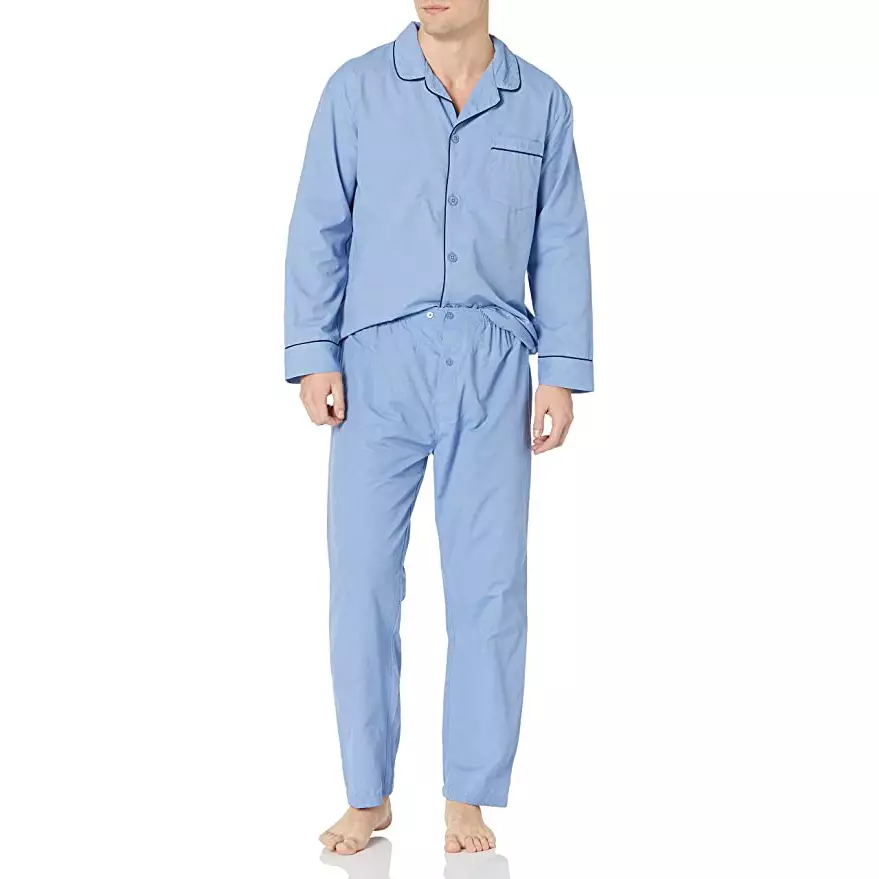 labing maayo nga pajama sa mga lalaki, Hanes Woven Plain-Weave Pajama Set