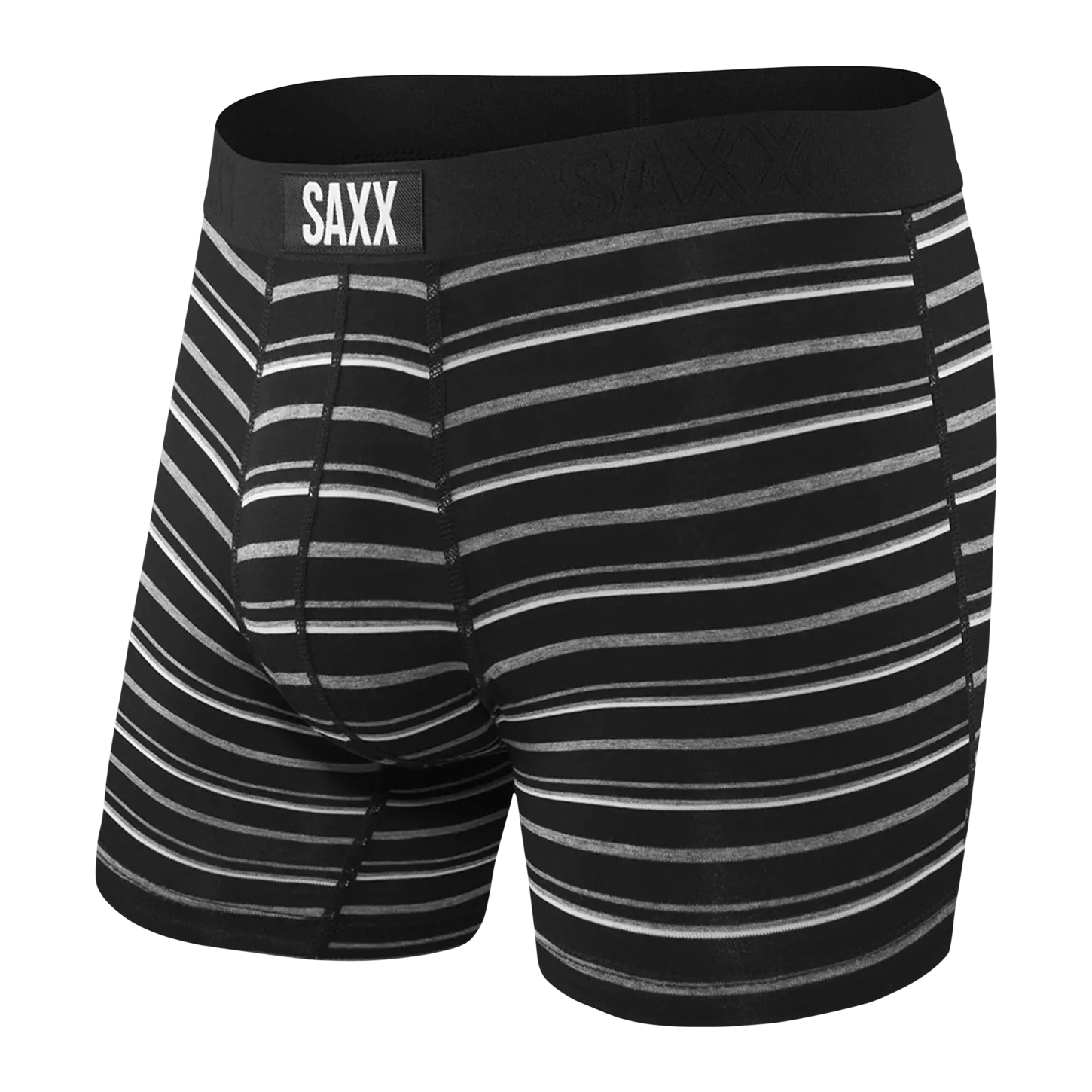 najbolja muška pidžama, SAXX Vibe Boxer Brief u Black Coast Stripe