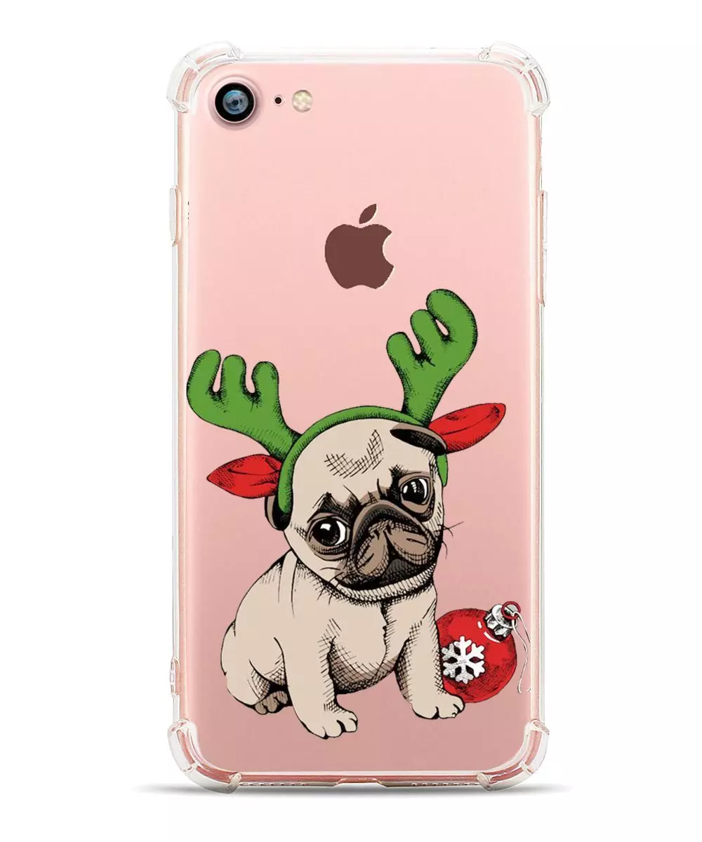 เคสโทรศัพท์คริสต์มาสสุนัขปั๊กที่ดีที่สุด iphone 8 7