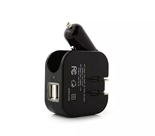 YuanBai 2-hauv-1 Dual USB Phab Ntsa & Tsheb Charger