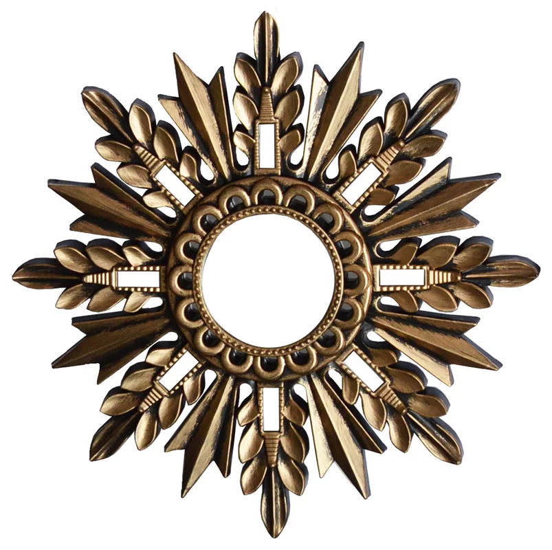 espejos de pared de menos de 50 mejores piezas decorativas sunburst de bronce