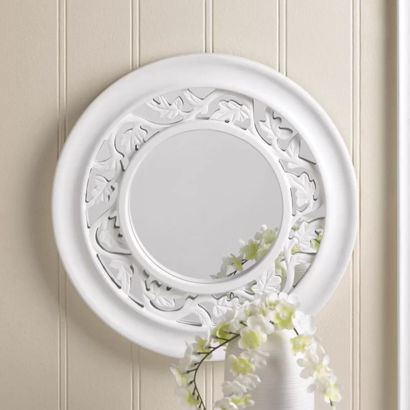 espejos de pared de menos de 50 mejores piezas decorativas ivy white round