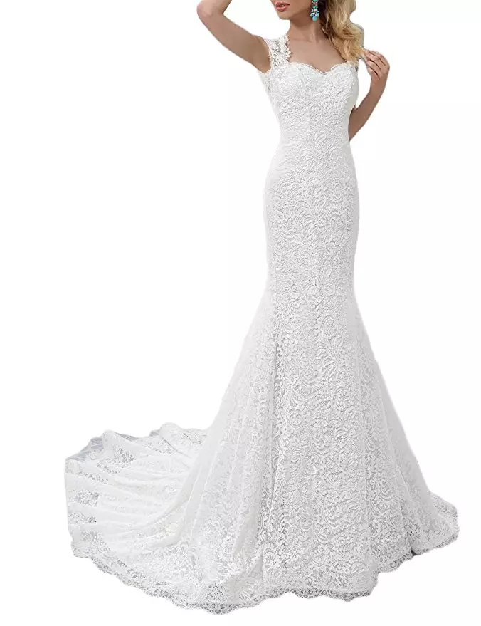 billige Brautkleider beste Brautkleider Amazon unter $200 U-Boot-Ausschnitt Liebling