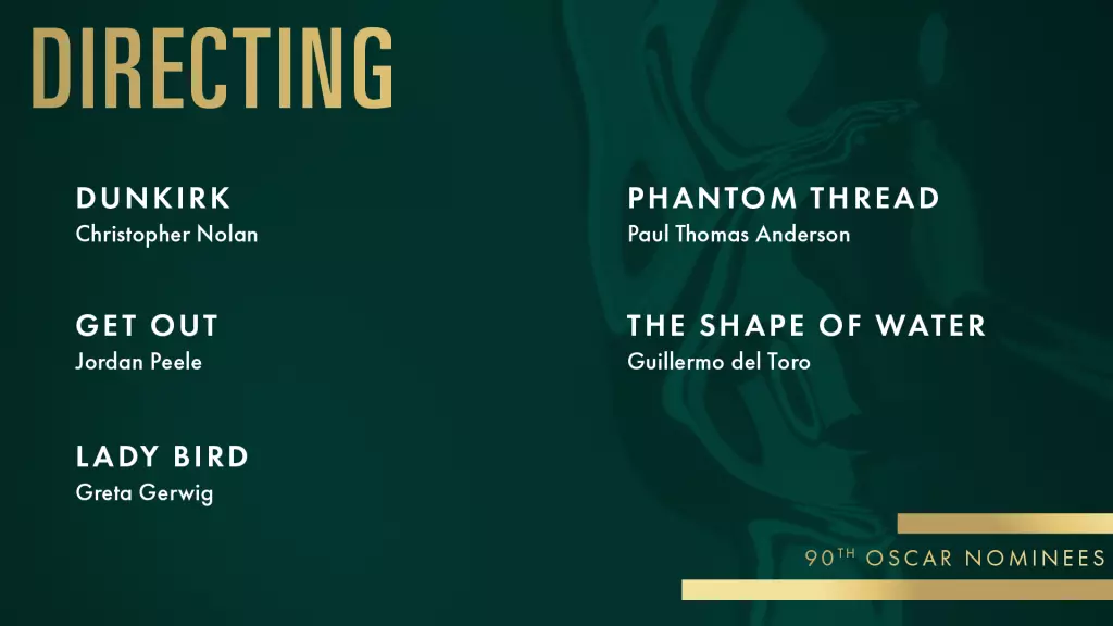 Els nominats als oscars 2018 al millor director veuen pel·lícules