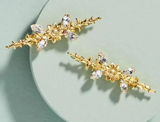 Anthropologie Meadows Crystal Bobby Pin Set