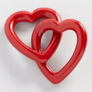 Red Soapstone Hearts Knot deur World Market
