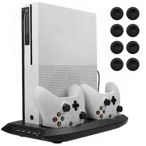 Lictin Xbox One S Fan Fuarú Ingearach le Stáisiún Muirearú Dual