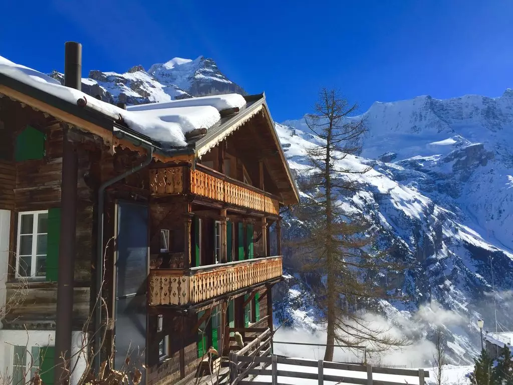 ski in ski out vrbo χειμερινά σαλέ murren ελβετία