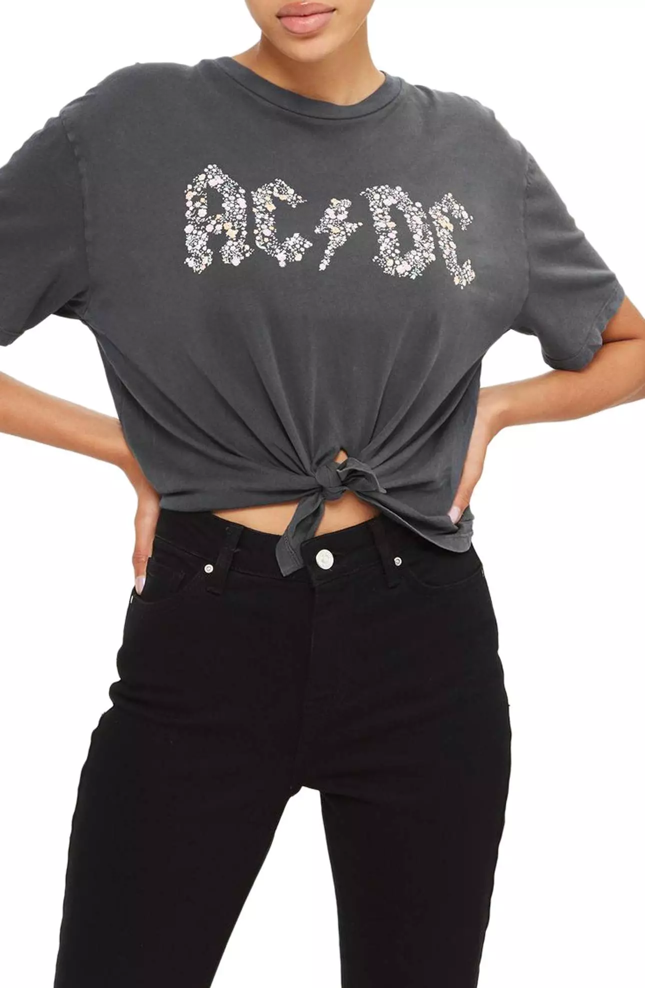 Ve Sonunda Knot Crop AC/DC Tee