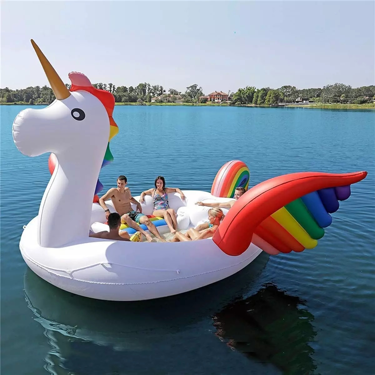 risastór sundlaugarflot, GAX 15,7 Ft Giant Unicorn Pool Float