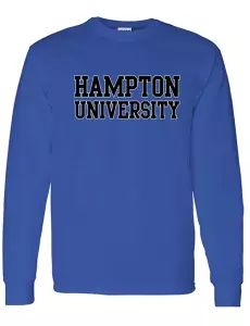 हैम्पटन यूनिवर्सिटी बेसिक ब्लॉक लॉन्ग स्लीव टी शर्ट