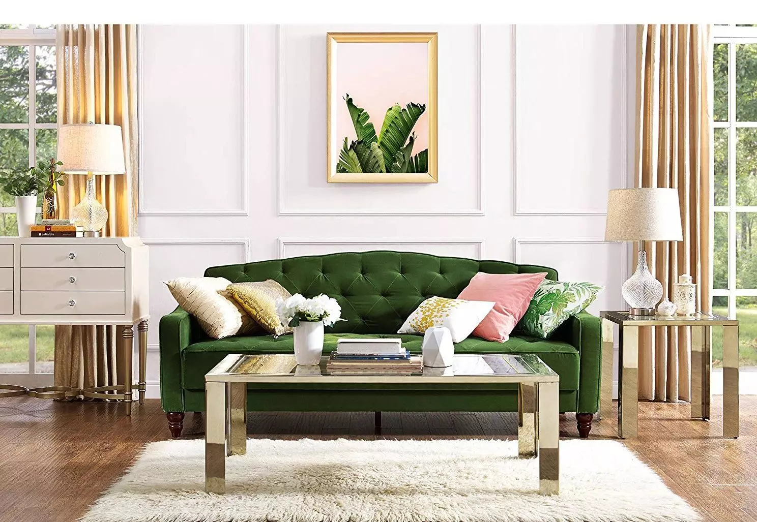 Velvet tufted sofa amazon
