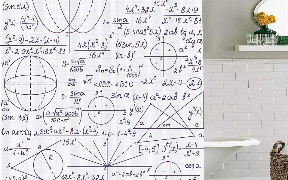 math shower curtain