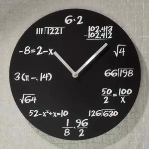 math equation wall clock