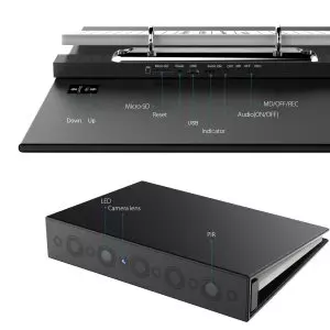 Conbrov® DV9 HD 720P pārnēsājams slēptās spiegu kameru grāmatas aukles kameras video ierakstītājs ar nakts redzamību, kustības noteikšanu mājas drošībai