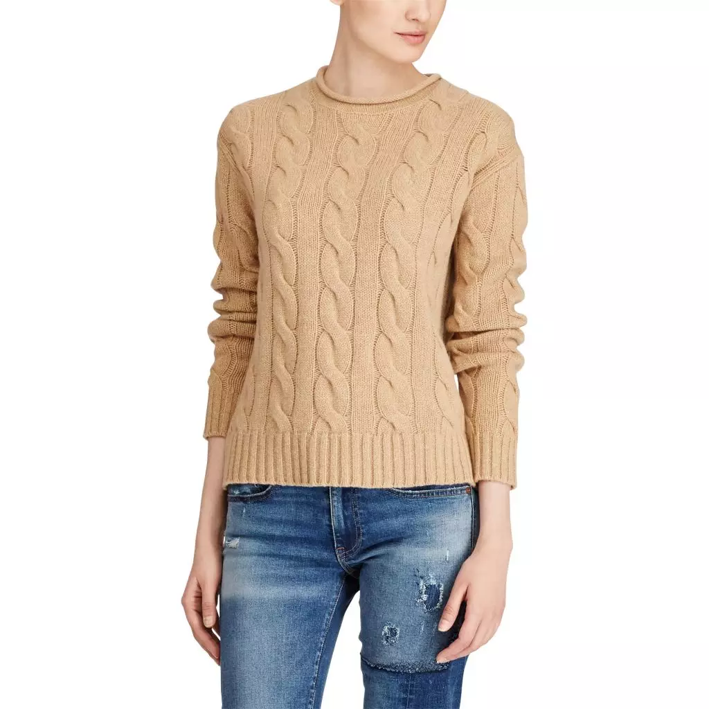 ralph lauren suéter de cashmere de malha de cabo oprah