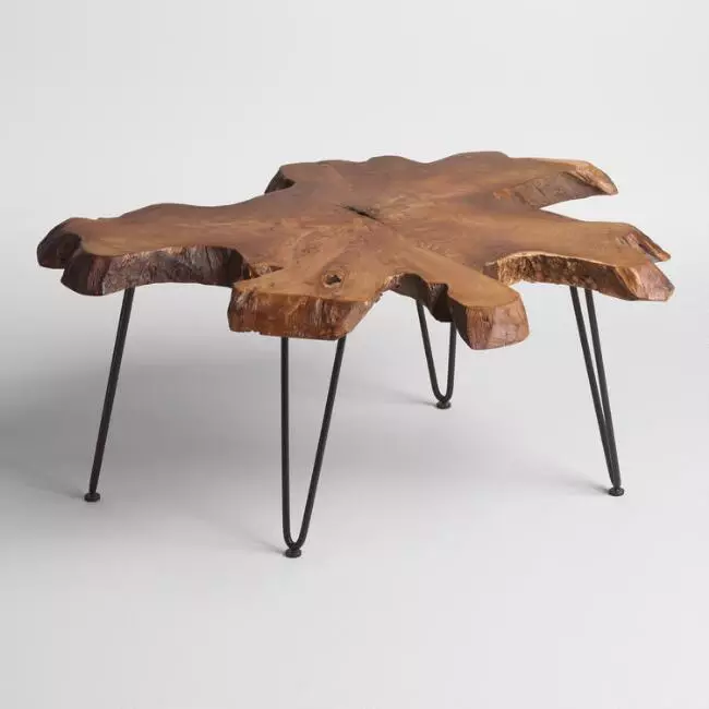Mesa de laje de madeira