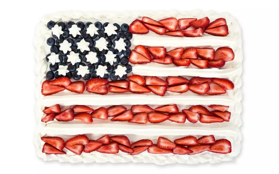 Blechkuchen mit amerikanischer Flagge