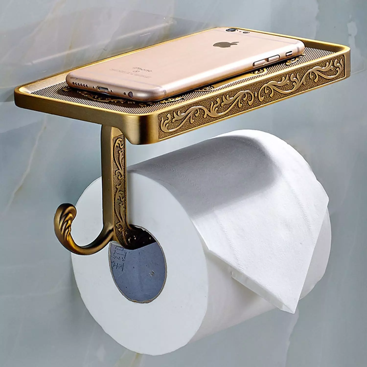 Антикварный бронзовый держатель для туалетной бумаги