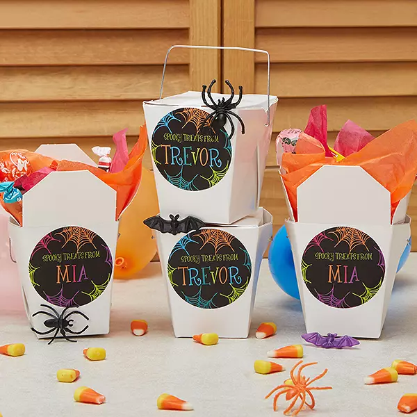 Decoraciones de Halloween 13 formas de personalizar la decoración de las pegatinas de los favores de la fiesta