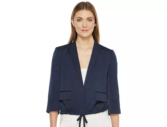 Navy Drawstring Jacket Ellen Tracy