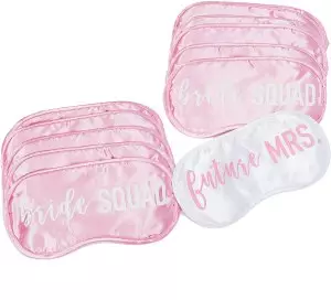 Juvale 12-pak Zestaw podarunkowy na wieczór panieński Bride Squad Sleep Eye Masks