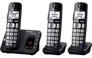 Panasonic KX-TGE233B ទូរស័ព្ទឌីជីថលឥតខ្សែដែលអាចពង្រីកបានជាមួយនឹងបន្ទះចុចធំ - ទូរស័ព្ទ 3