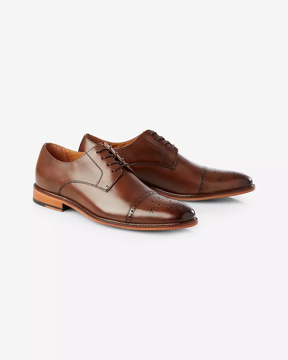 Leather Cap Toe Dress Shoe