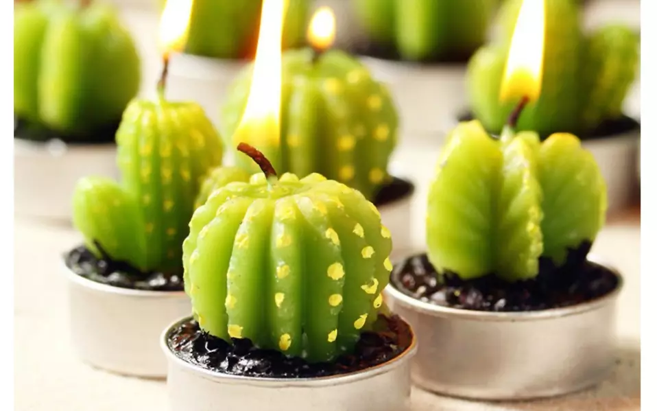 Te kaktusowe świece do herbaty dodają