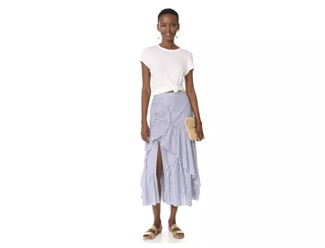 UTanya Taylor Menswear Ruffled Skirt