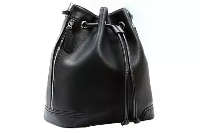 Kenoor Leather Drawstring Bucket Bag Retro Bolsos Bolso de hombro