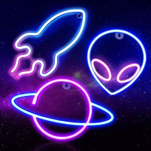 Sofunii Neon Space Signs، 3-Pece Set