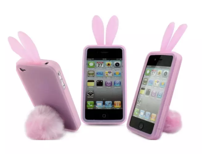 Bunny Skin Case nrog Furry Tail