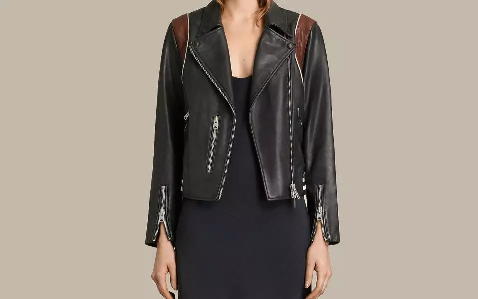 All Saints Panel Balfern Leather Bomber