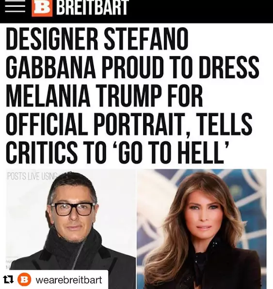 Keset tagasilööki toetab Stefano Gabbana Melania Trumpi 14269_3