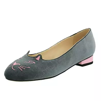 Beeldresultaat vir VASHOP Women's Velvet Cartoon Cat Embroidered Smoking Slipper Flat Loafer Shoes