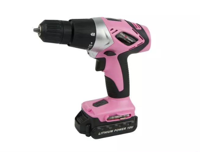 Красивий (і потужний) у рожевому кольорі: комплект акумуляторних літій-іонних дрилів 18 В для жінок