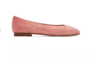 حذاء باليرينا من الجلد المدبوغ للنساء