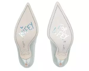 Вясельныя туфлі-лодачкі Sophia Webster Coco Satin Crystal Heel, Ice Blue