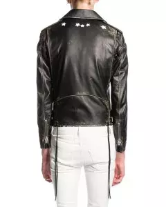 Pièce de Résistance: Star-Painted Distressed Leather Jacket troch Saint Laurent 14623_2