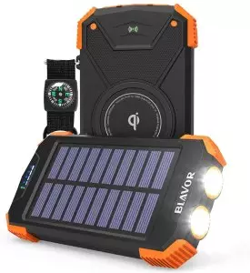 Qi Portable Solar Power Bank, vifaa vya dharura vya kimbunga