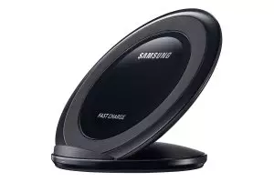 Samsung Fast Charge Wireless Charging Stand W / AFC Wall Charger (US vèsyon ak garanti), Nwa
