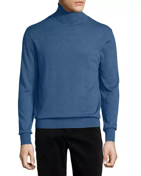 Neiman Marcus Cashmere-Silk Turtleneck Sweater