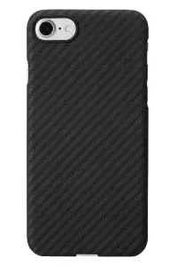 Kipochi cha iPhone 7, PITAKA [Aramid Fiber] 0.65mm Super Slim Fit Minimalistic Premium Case Cover ya iPhone 7 - Nyeusi/Kijivu(Twill) [iliyo na Kinga Kioo cha Kioo Kilichojalimika]
