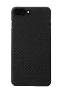 iPhone 7 Plus hulstur, PITAKA [Aramid Fiber] Ofurþunnt grannt 0,65 mm Minimalistic sími hlífðarhlíf með matt áferð skelkápa fyrir iPhone 7 Plus- Svartur/grár (Twill)