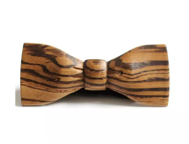 Тонка дерев'яна чоловіча краватка-метелик