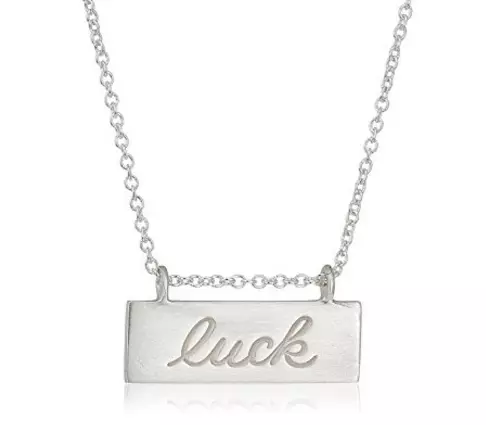 Me&Ro Sterling Silver Double-Sided Luck ID